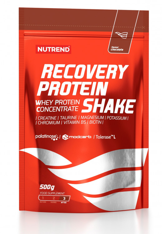 NUTREND RECOVERY PROTEIN SHAKE, 500 g, čokoláda+kakao - CykloNěmčík.cz