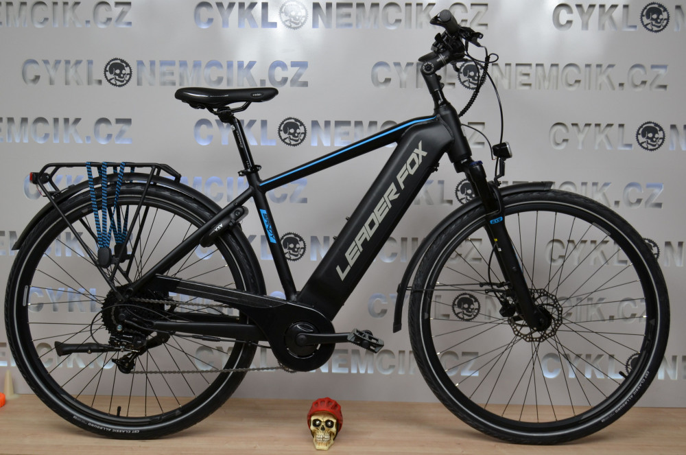 Trekingové elektrokolo Leader Fox SANDY pánské, 2021-1 ČERNÁ MAT/MODRÁ ...